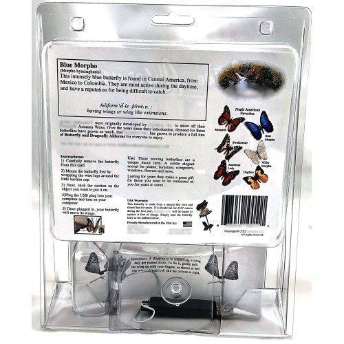 Robotic Insect: Life-like Moving Butterfly - Blue Morpho USB